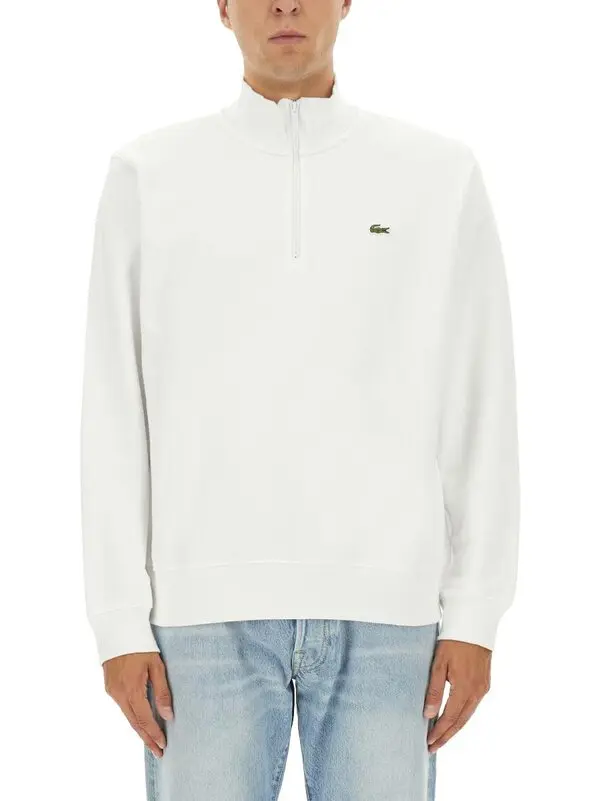 Lacoste Three-quarter Zipper Sweatshirt - White