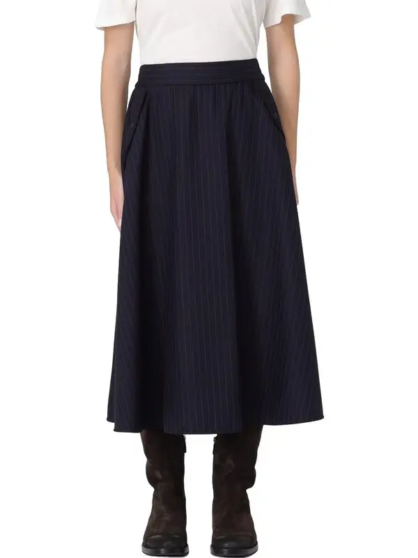 GOLDEN GOOSE Pinstriped A-line Skirt - Blue