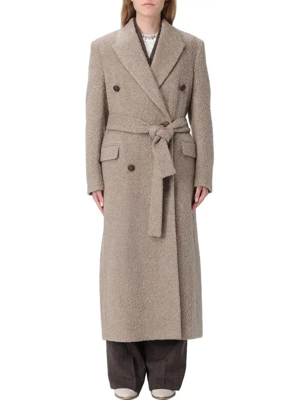 GOLDEN GOOSE Double-breasted Belted Coat - Grey