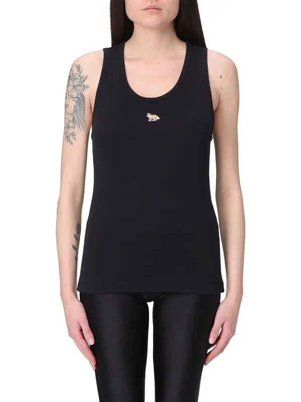 Maison Kitsuné Ribbed Tank Top - Black