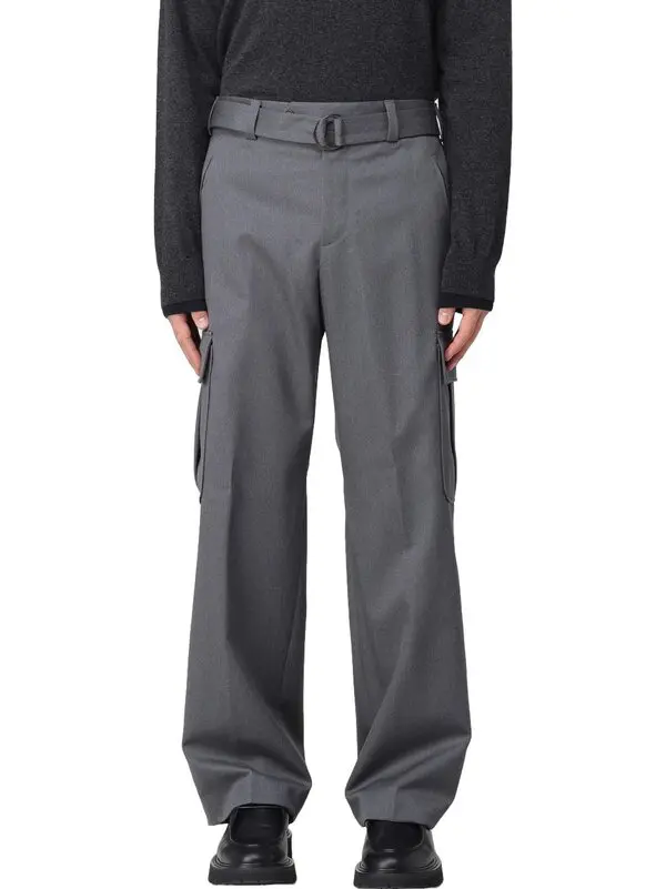 PT TORINO Pleated Belted Cargo Pants - Grey
