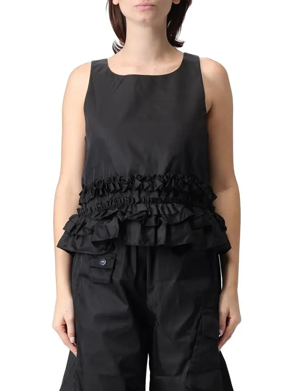 GANNI Ruffled Top - Black