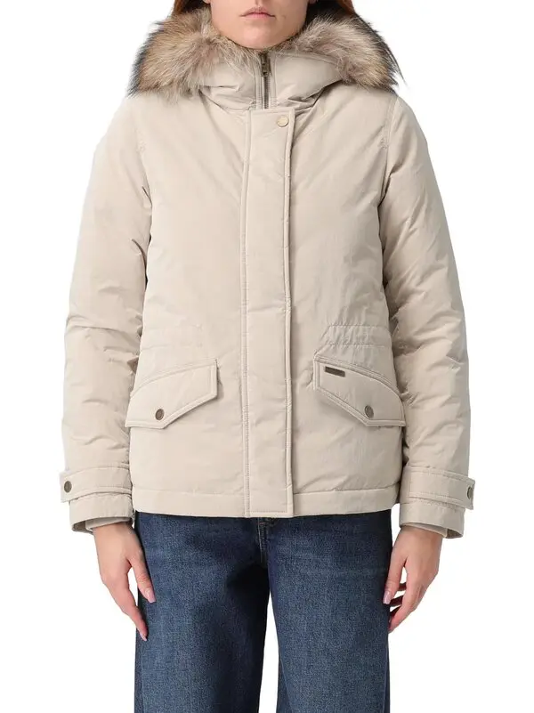 Woolrich Parka With Fur Hood - Beige