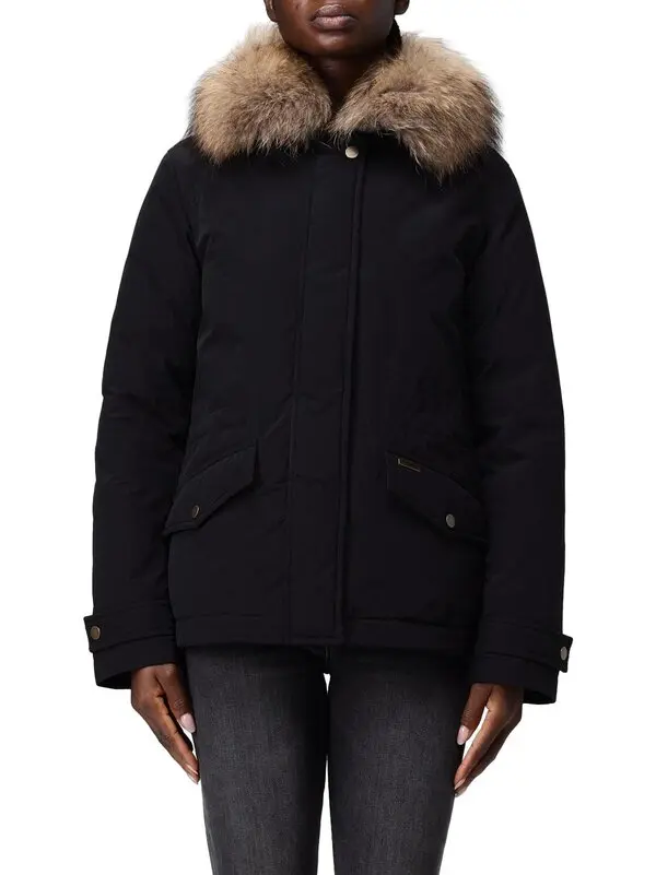 Woolrich Parka With Fur Hood - Black