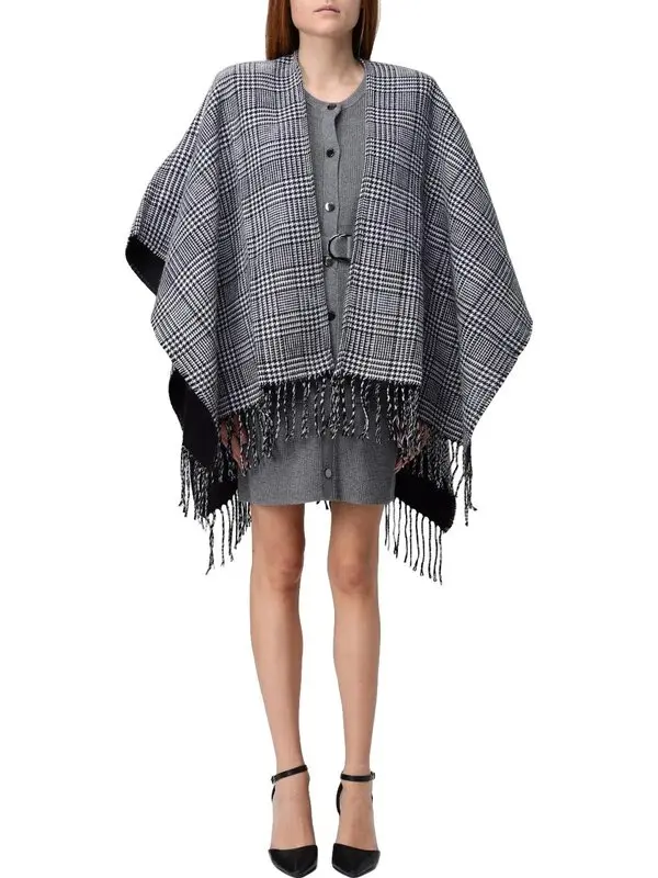 Liu Jo Cape With Fringed Hem - Black