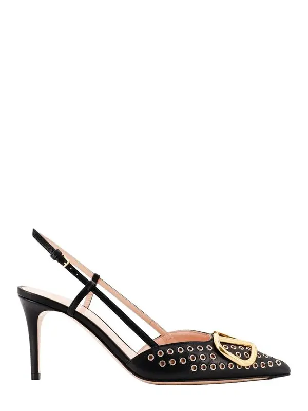 Valentino Garavani Pointed Toe Slingback Pumps - Black