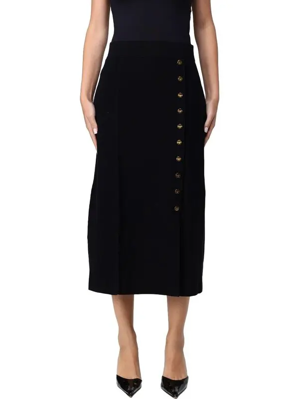 Elisabetta Franchi Button Detailed Skirt - Black