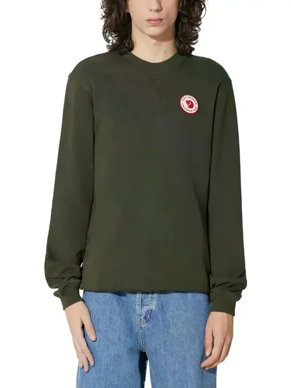 Fjallraven Logo Patch Crew Neck Sweatshirt - Green