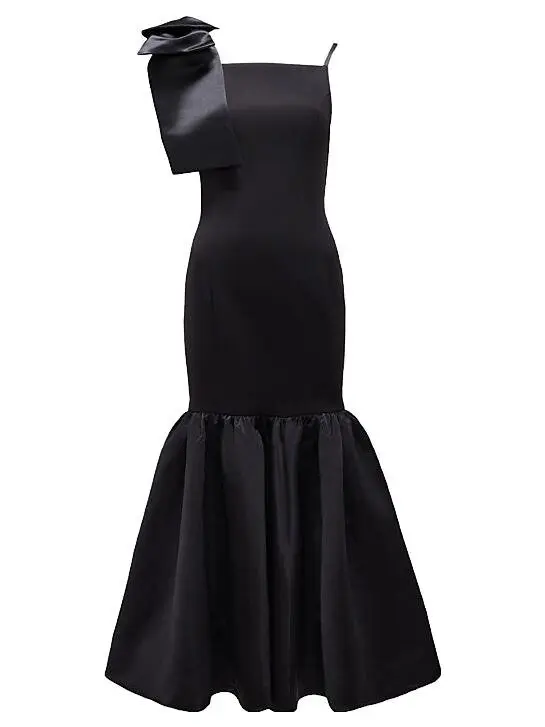 PHASE EIGHT Woven Bow-embellished Maxi Dress - Black