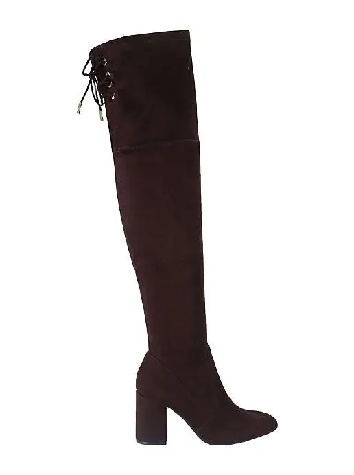 Carvela Vito Faux-leather Heeled Over-the-knee Boots - Dark Brown