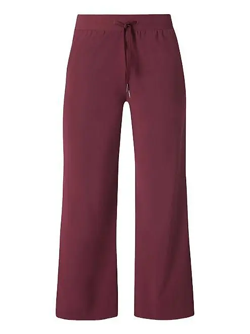 Sweaty Betty Explorer Side-stripe Wide-leg High-rise Trousers - Garnet Red