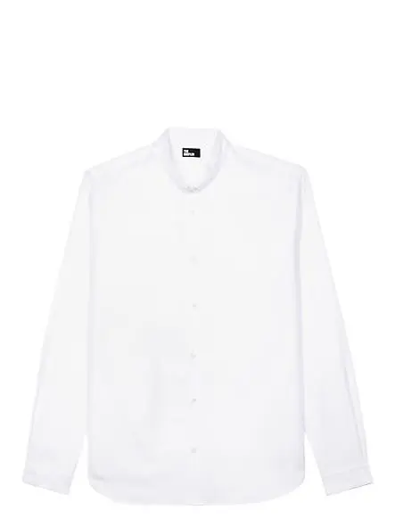 The Kooples Folded Band-collar Regular-fit Cotton Shirt - White