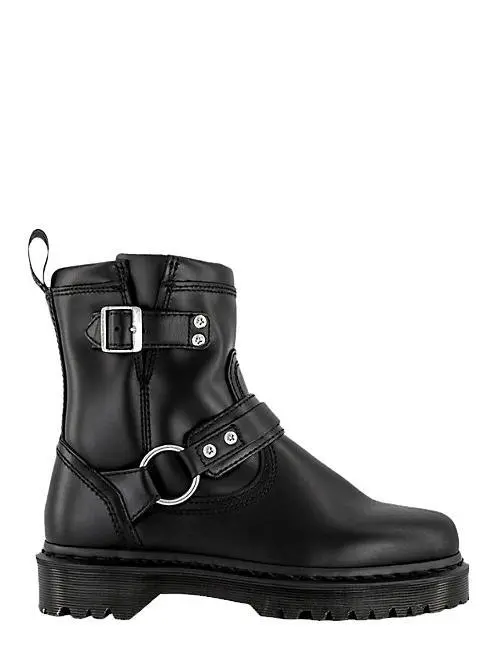 Dr. Martens Anistone Harness Leather Ankle Boots - Black Orleans