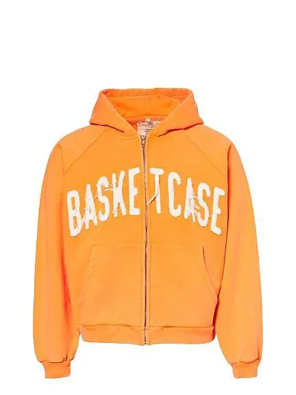 BASKETCASE Brand-patch Relaxed-fit Cotton-jersey Hoodie - Orange
