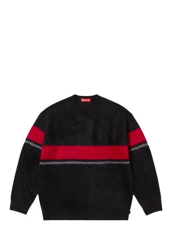 Supreme Brushed Stripe Sweater - Black