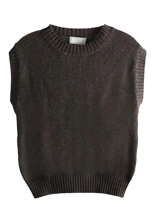 MARGARET HOWELL Boxy Crewneck Slipover - Brown