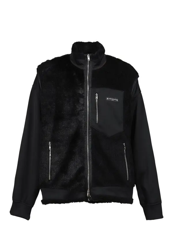 MASTERMIND WORLD Layered Sherpa Jacket - Black