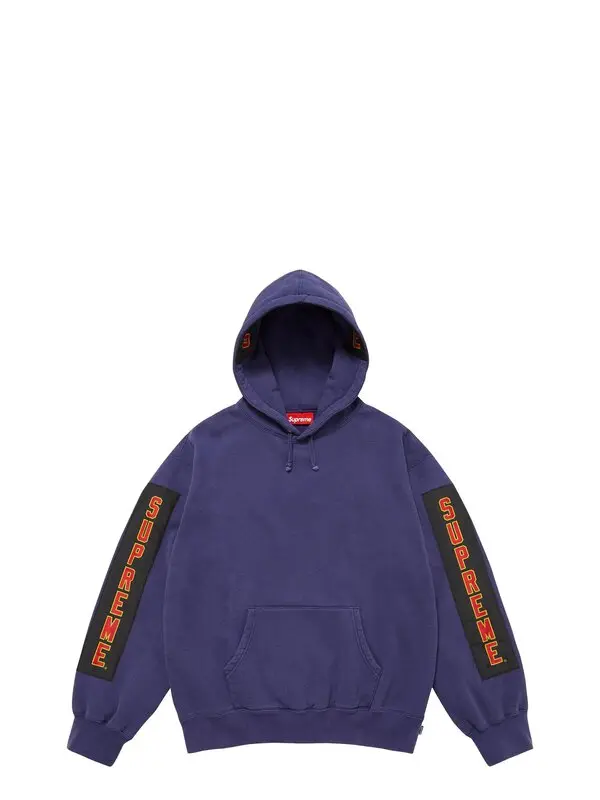 Supreme Woven Patches Hooded Sweatshirt - Blue