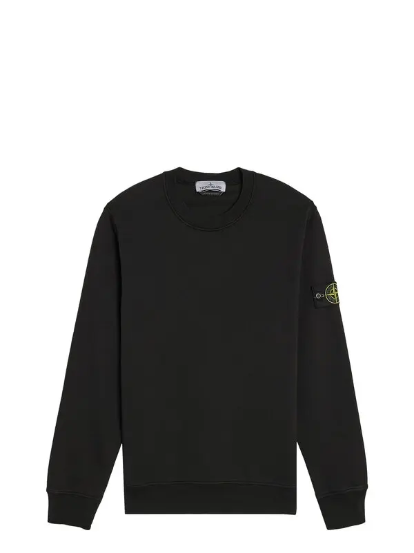 Stone Island Organic Cotton Fleece Sweatshirt - Black