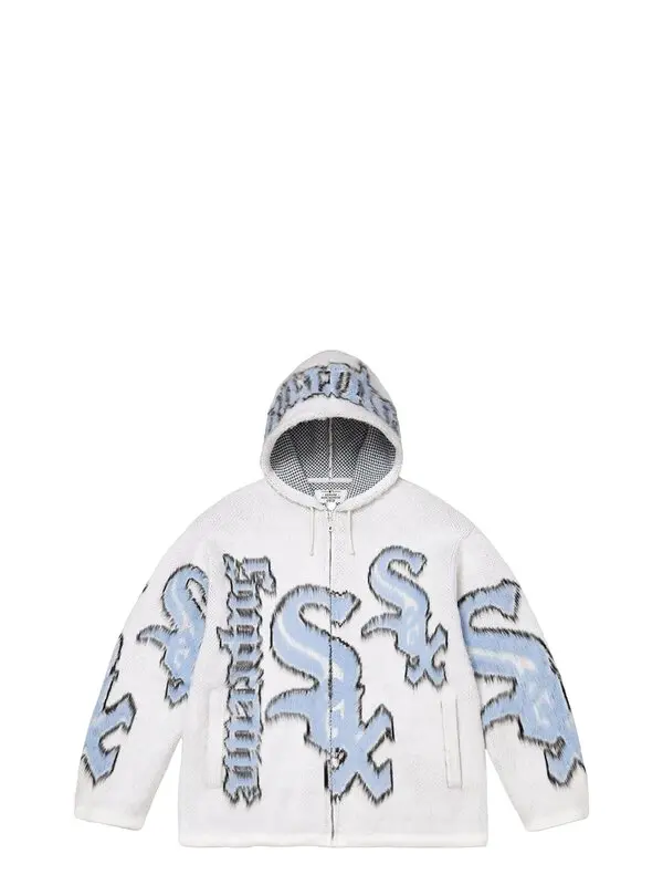 Supreme X Chicago Sox Zip Up Hooded Sweater - White