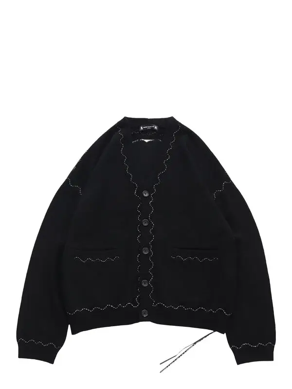 MASTERMIND WORLD Hand Stitch Cardigan - Black