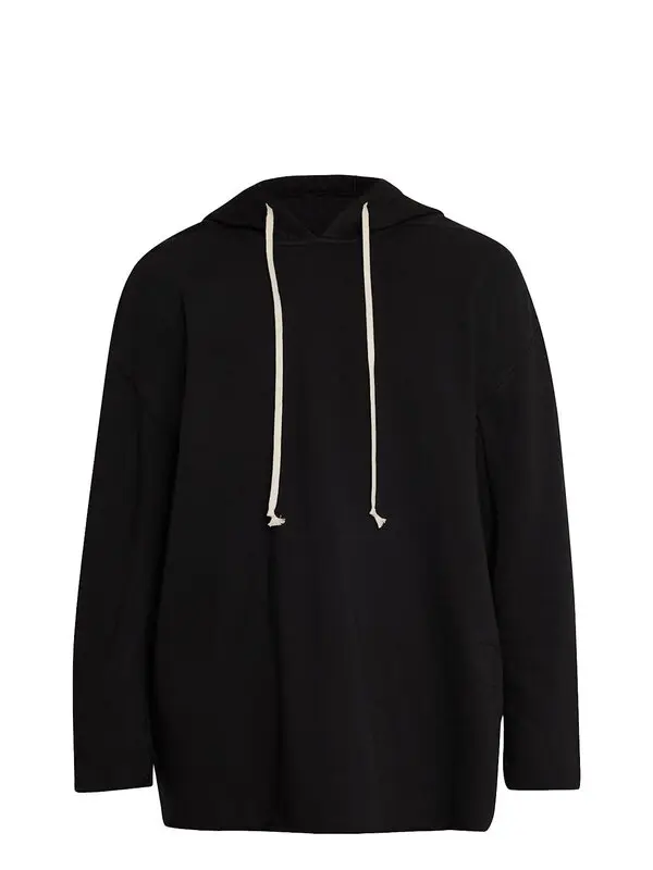 Rick Owens Cotton Raw-edge Oversized Hoodie - Black