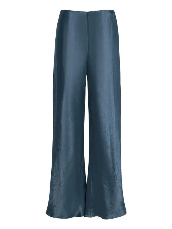 Bondi Born Kobe Crinkled-satin Flare Pants - Blue