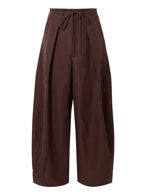KALLMEYER Clemence Pleated Wool-blend Pants - Brown