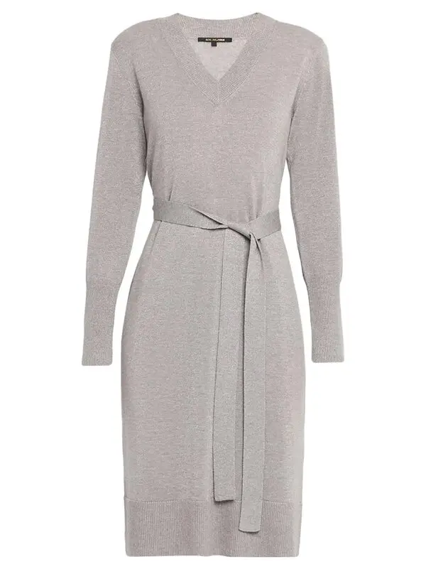 Kobi Halperin Russel Belted Sweater Dress - Light Grey
