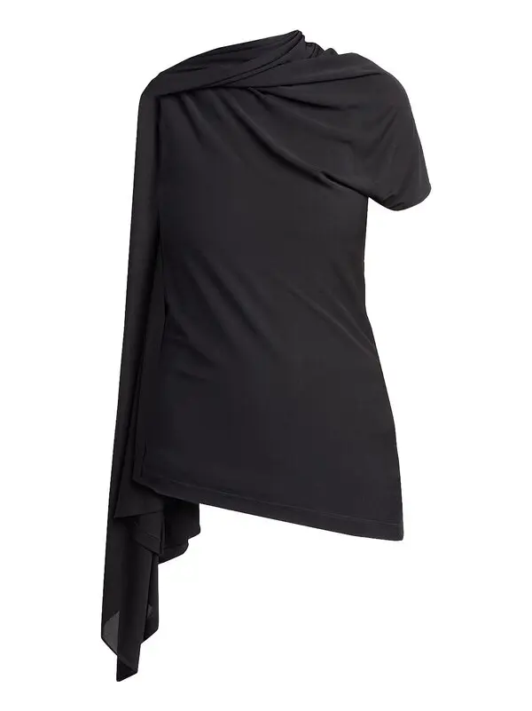 THE ROW Isadra Shoulder-drape Top - Black