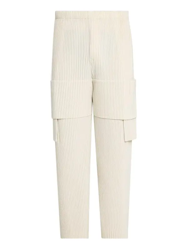 Issey Miyake Multi Pocket Pleated Trousers - Limestone