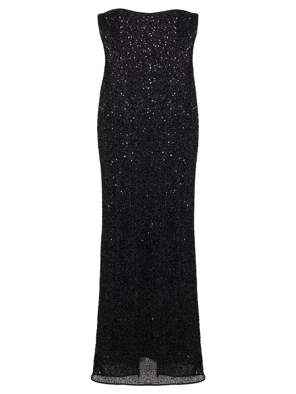 Simkhai Xyla Strapless Sequin Gown - Black