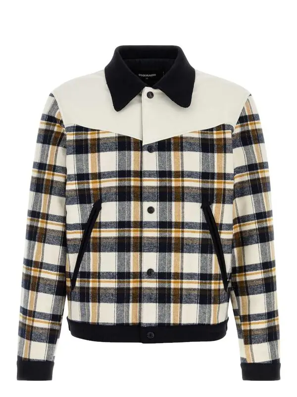 Dsquared2 Embroidered Flannel Western Bomber Jacket - Multicolor