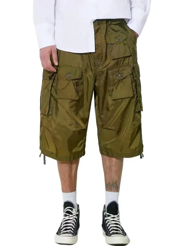 Engineered Garments Buttoned Cargo Shorts - Green