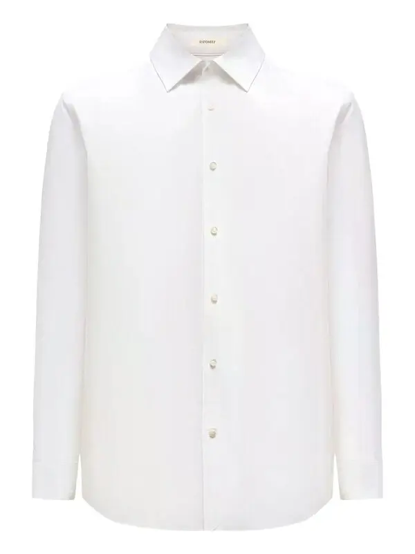 12 STOREEZ Hand-stitched Long-sleeved Shirt - White