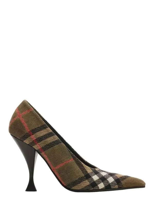 Burberry Checked Pointed-toe Pumps - Brown
