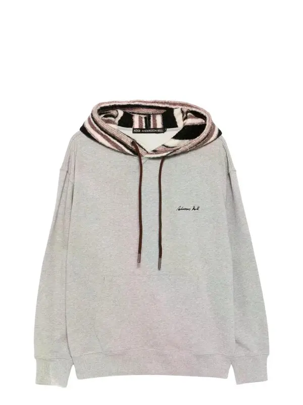 Andersson Bell Logo-embroidered Hoodie - Grey