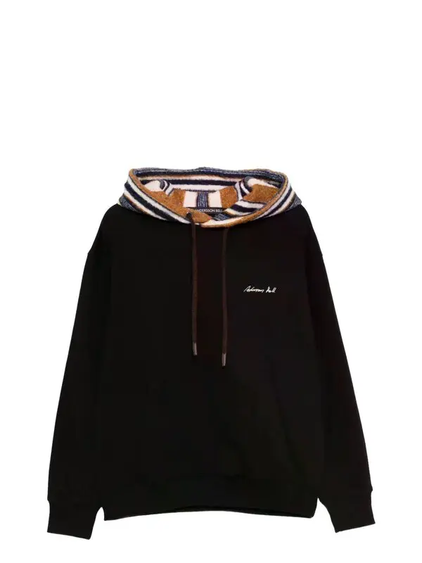Andersson Bell Logo-embroidered Hoodie - Black