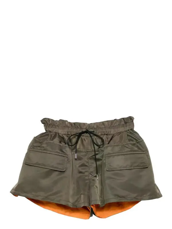 Sacai Ruched-waist Shorts - Green