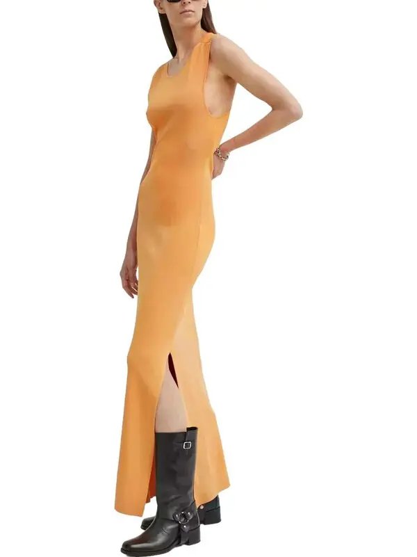 GESTUZ Side-slit Maxi Dress - Orange