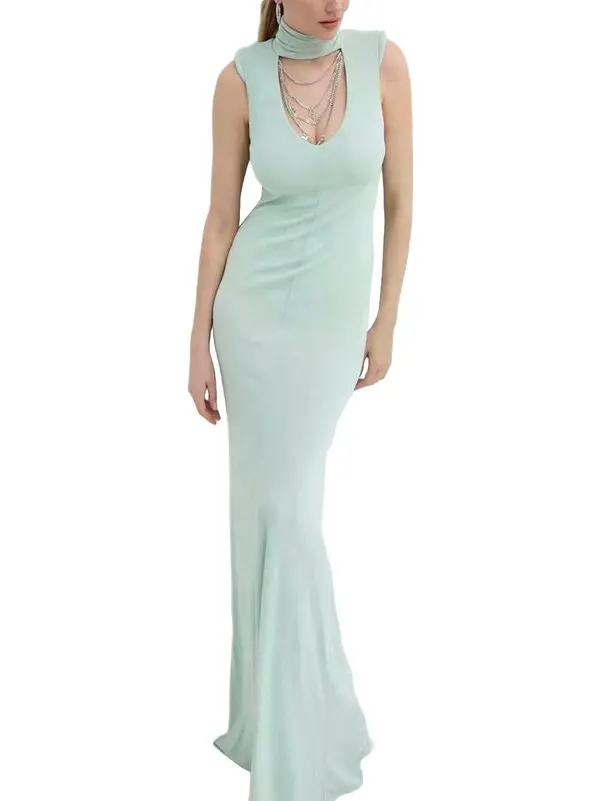 Elisabetta Franchi Cut-out Maxi Dress - Green