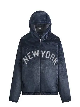 Kith X New York Yankees Faux Fur Jacquard Jaysen Hoodie - Nocturnal
