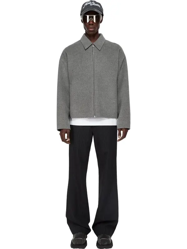 Acne Studios Wool Zipper Jacket - Grey Melange