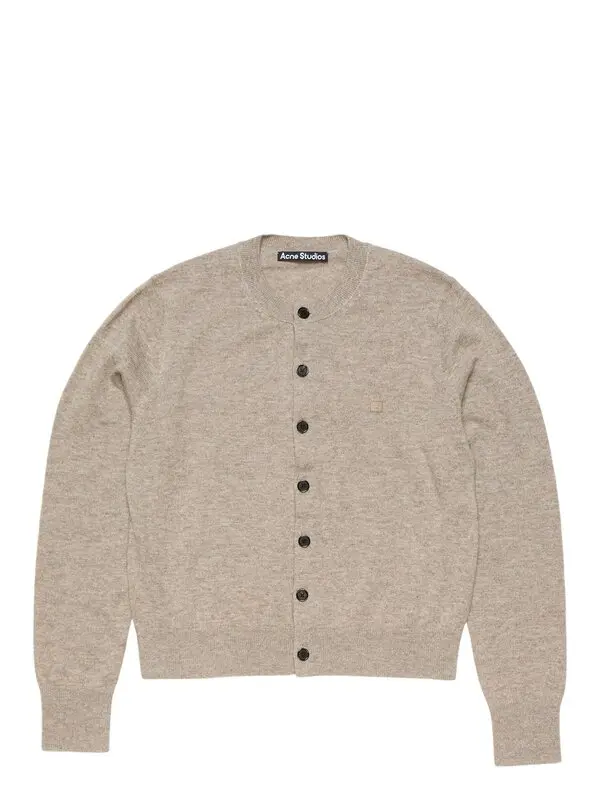 Acne Studios Fitted Yak Wool Cardigan - Greige Melange