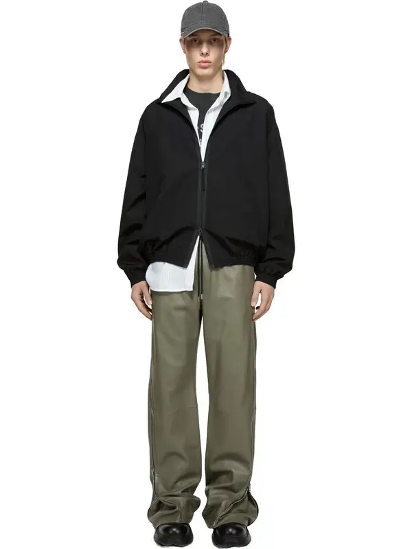 Acne Studios Grained Leather Trousers - Dusty Green