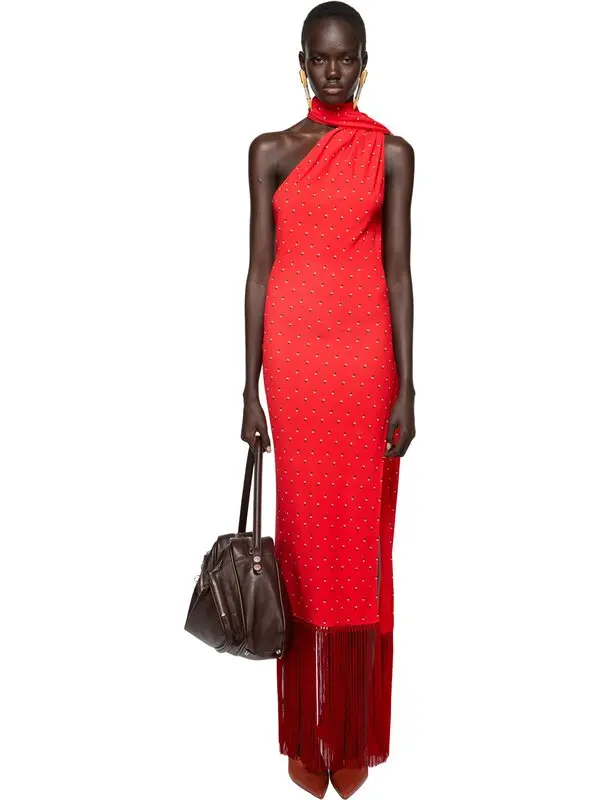 Acne Studios Draped Satin Dress - Red