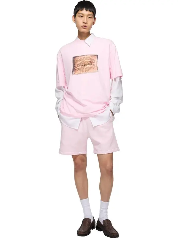 Acne Studios Fleece Cotton Shorts - Blossom Pink