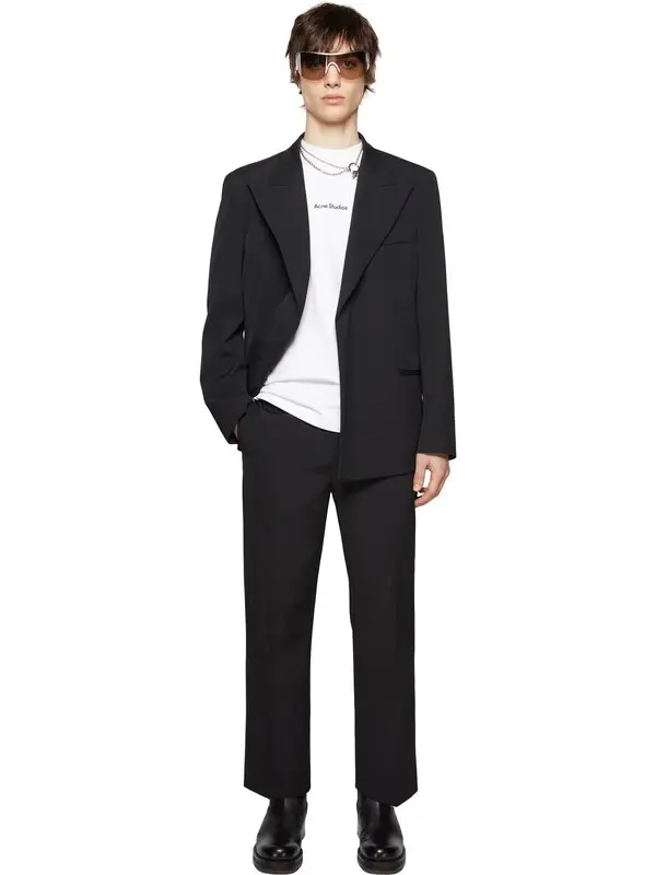 Acne Studios Tailored Wool Blend Trousers - Black