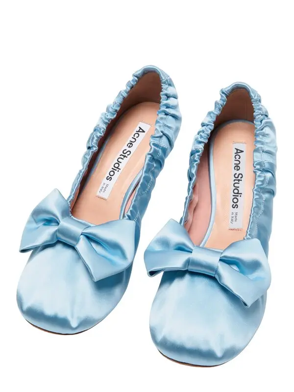 Acne Studios Satin Bow Heels - Sky Blue