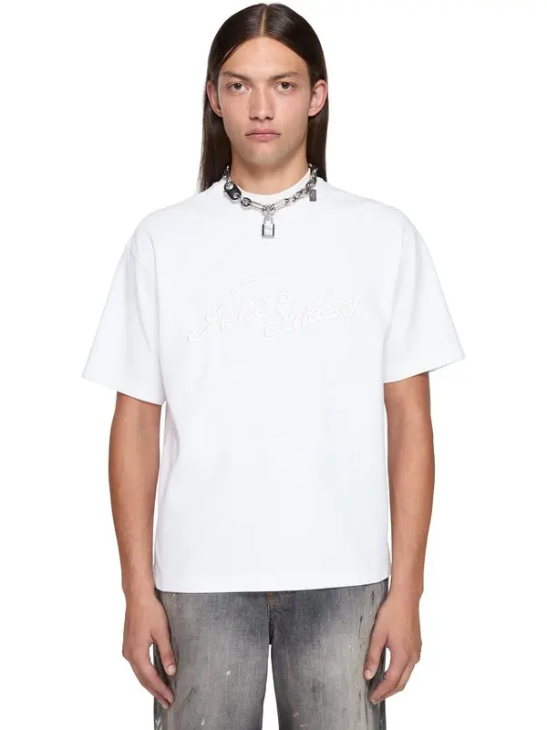 Acne Studios Embroidered Logo T-shirt - Optic White